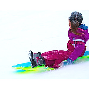 ESP 48" Day Glow Sno Cruiser Toboggan – Two-Rider Sled – Tough Polyresin, Diamond-Polished Bottom – Neon Tie Dye