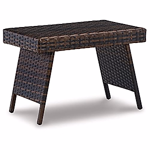 Signature Design by Ashley Kantana Casual Outdoor End Table, Dark Brown