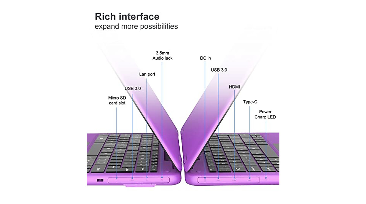 AWOW 11.6" Touchscreen 2-in-1 Laptop with Stylus for Kids & Students
