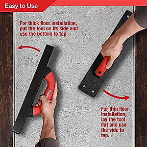Goldblatt Tapping Block for Vinyl Plank Flooring, Heavy Duty Hammer-Free Flooring Installation Tool with 9" Large Soft-Grip Handle for Installing Laminate, Hardwood, LVP, LVT or Engineered Wood