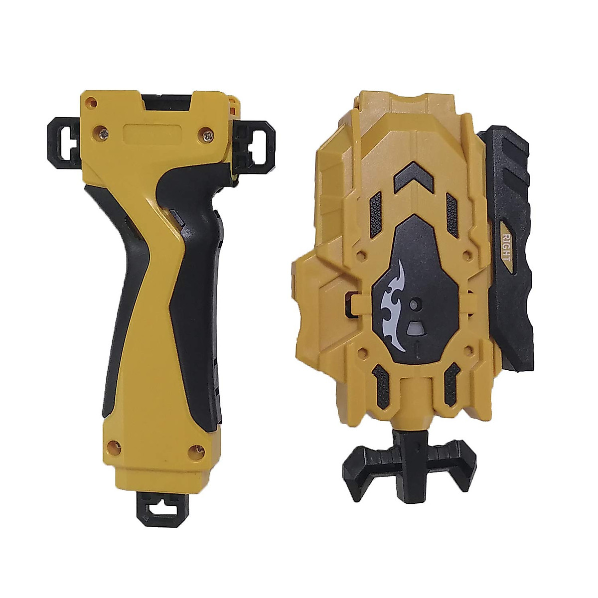 Speder Bey Gyro Blades Launcher and Grip, Light Sparking Battling Burst String Launcher Gyro Left&Right LR Spin Top Compatible with All Bey Burst Series Battling (Gold)