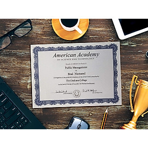 100 Sheet Certificate Paper, Blue Border, Letter Size Blank Paper, by Better Office Products, Specialty Award, Diploma Certificate Paper, Laser and Inkjet Printer Friendly, 8.5 x 11 Inches, 100 Count