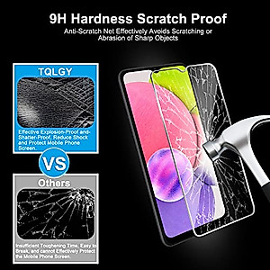 TQLGY 3 Pack Screen Protector for Samsung Galaxy A03s with 3 Pack Camera Lens Protector, Tempered Glass Film, 9H Hardness - HD - Bubble Free - Anti-Scratch - Easy Installation