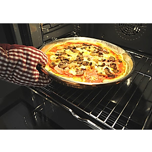 CREARTISTIC 100% Made in Italy – Pizza Tray for Oven - 14.2x1.2 Inch - 2.1 Qt– Copper Pizza pan - Tinned copper baking pan for Pizza - Pizza pan for oven – Baking pan - Handmade