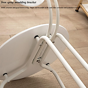 Dining Chairs Set of 2, Side Dining Room/Kitchen Chairs with Solid Wood Seat High Back, Cafe Restaurant Milk-Tea Shop Lounge Chair with Backrest and White Metal Legs