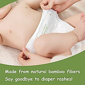 Aimisin Bamboo Disposable Baby Diapers Plant-Based Biodegradable Soft Absorbent Diapers for Babies Hypoallergenic for Sensitive Skin (S(5-16Lbs)-36ct)