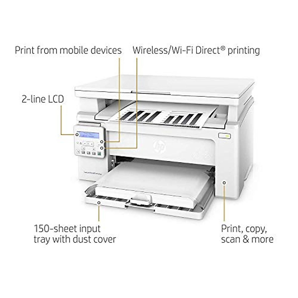 HP LaserJet Pro M130nw All-in-One Wireless Laser Printer, Works with Alexa (G3Q58A). Replaces HP M125nw Laser Printer