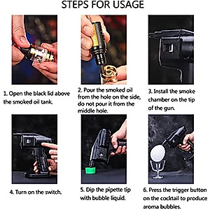 Smoking Gun Food Smoker,Cocktail Smoker Kit,Flavor Blaster Smoke Infuser Cold Smoke Bubble Gun for Classy Smoke, Infused Cocktails, Wine, Cheese, Meats & More