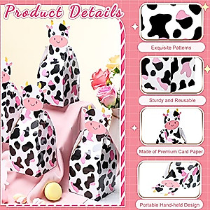 Karenhi 50 PCS Cow Party Favors Treat Boxes Cow Candy Goodies Gift Boxes Cow Print Birthday Box Paper Party Box Gift Wrap Boxes for Baby Shower Birthday Party Decorations Supplies, 9 x 4 x 4 Inches