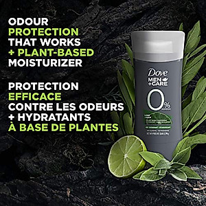 DOVE MEN + CARE Deodorant Stick for Aluminum free deodorant Lime+Sage Naturally Derived Plant Based Moisturizer, 2.6 Ounce (Pack of 4)