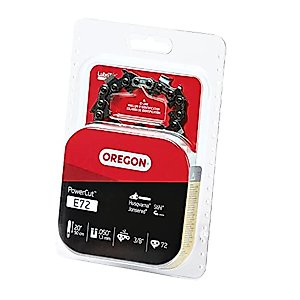 Oregon E72 PowerCut Replacement Chainsaw Chain for 20-Inch Guide Bars, 72 Drive Links, Pitch: 3/8" Low Vibration, .050" Gauge