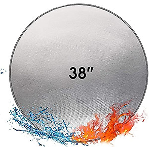 XLAND 38" Diameter Round Fire Pit Mats for Under Fire Pit - 3 Layers Fiberglass Waterproof & Fireproof Mat for Fire Pit - Outdoor Fireproof Grill mat for Lawn Patio Deck Grass BBQ Bonfire Camping