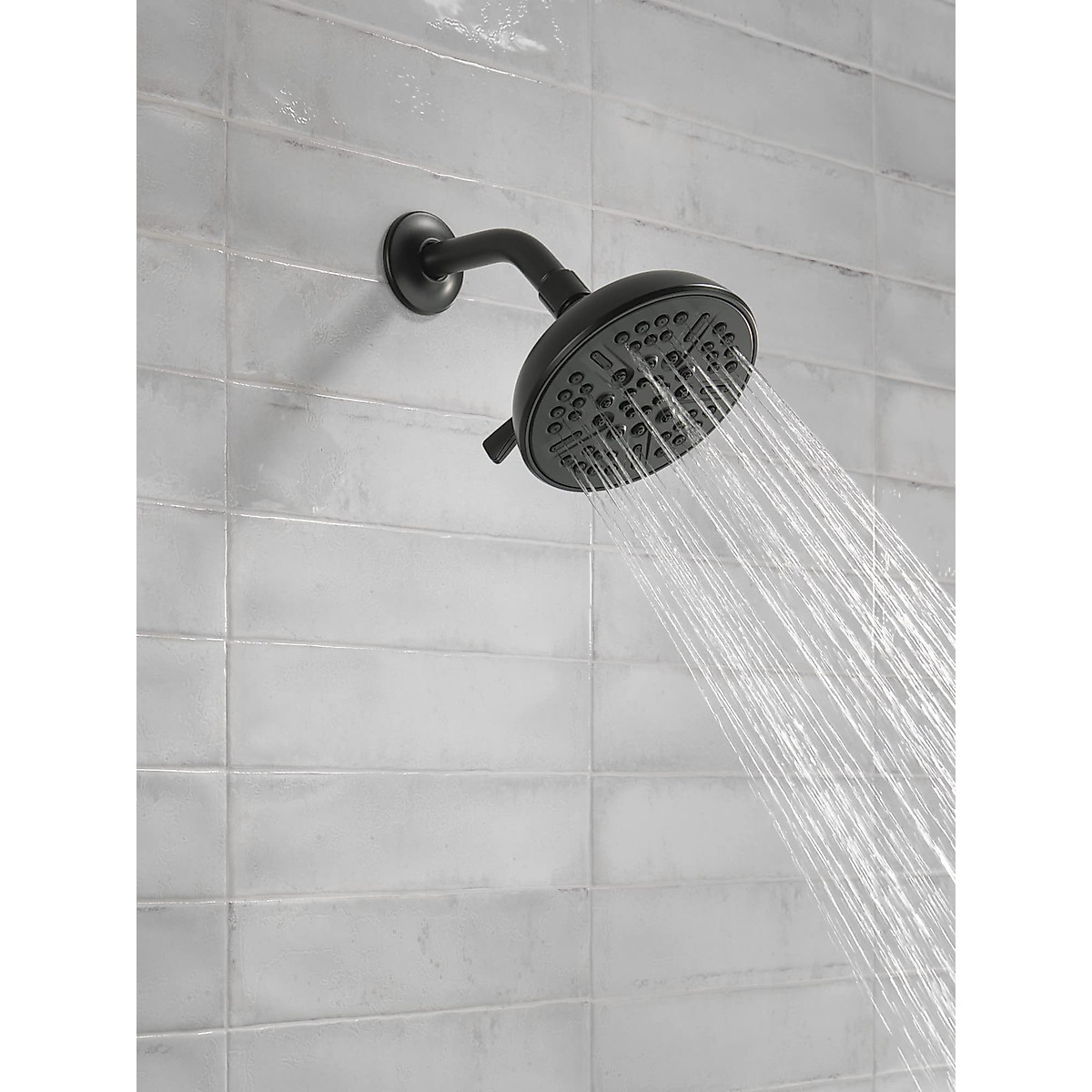 Delta Faucet 8-Spray Touch-Clean Matte Black Shower Head, Delta Shower Heads, Showerhead, Shower Head Black, 2.5 GPM Water Flow, Matte Black 75898BL