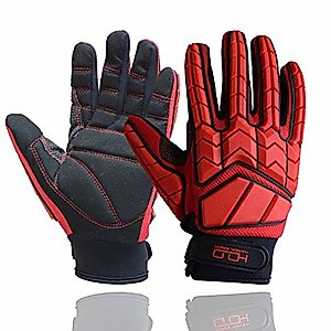HANDLANDY Anti Vibration Gloves, SBR Padding, TPR Protector Impact Gloves, Men Mechanic Work Gloves (Large)
