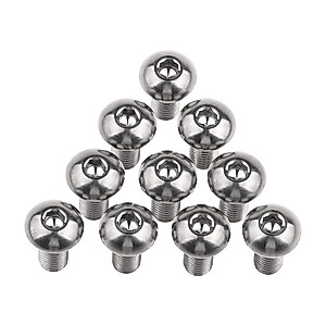 Wanyifa Titanium Ti Water Bottle Cage M5x8 10 12 15mm Bolt Button Head Allen Key Screws Pack of 10 (Silver, M5x12mm)