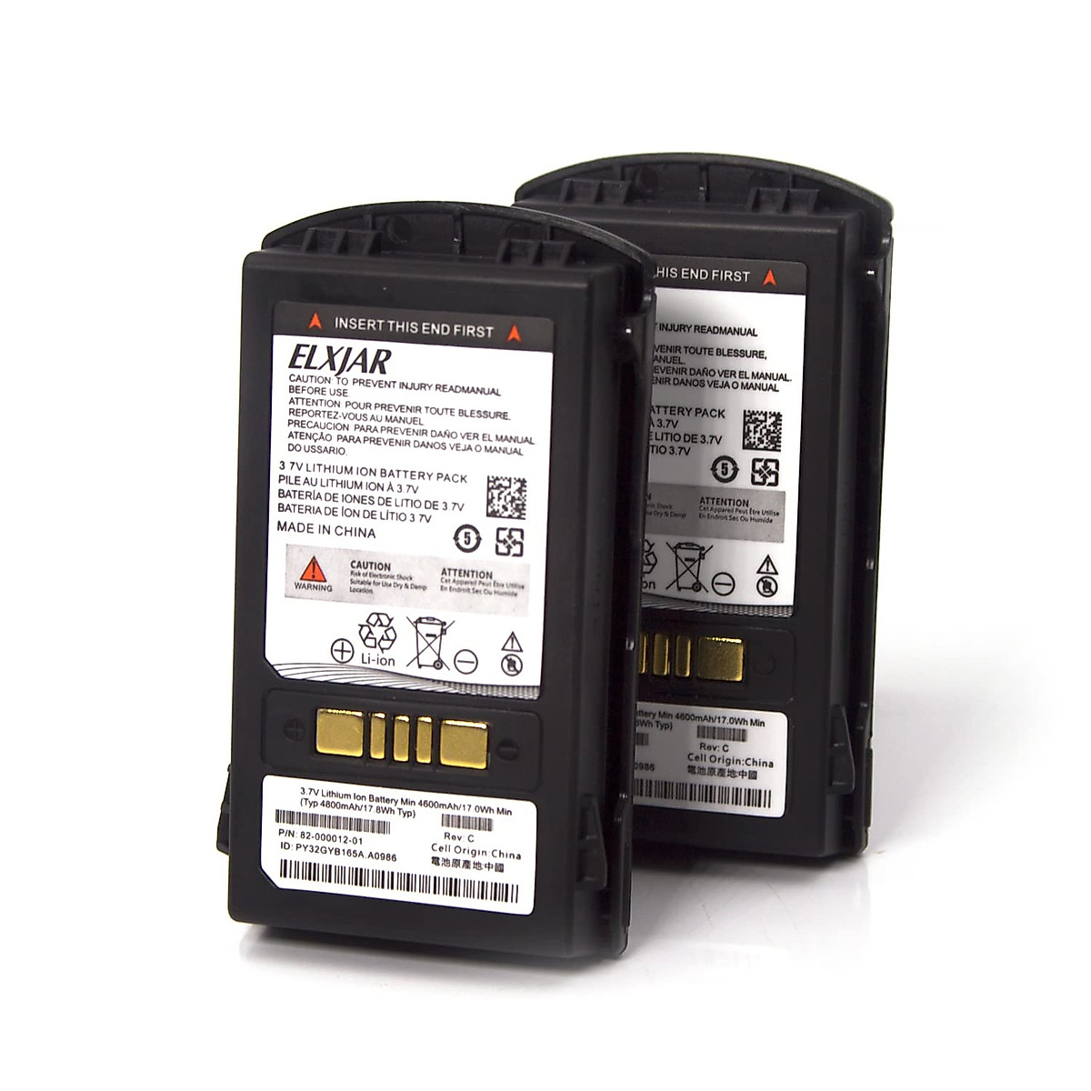 hflexgrad (2-Pack) 3.7V 4800mAh Replacement Battery for Motorola/Zebra MC3200 MC32N0 MC32N0-S Scanner Series, Compatible with BTRY-MC32-52MA-10, 82-000012-01