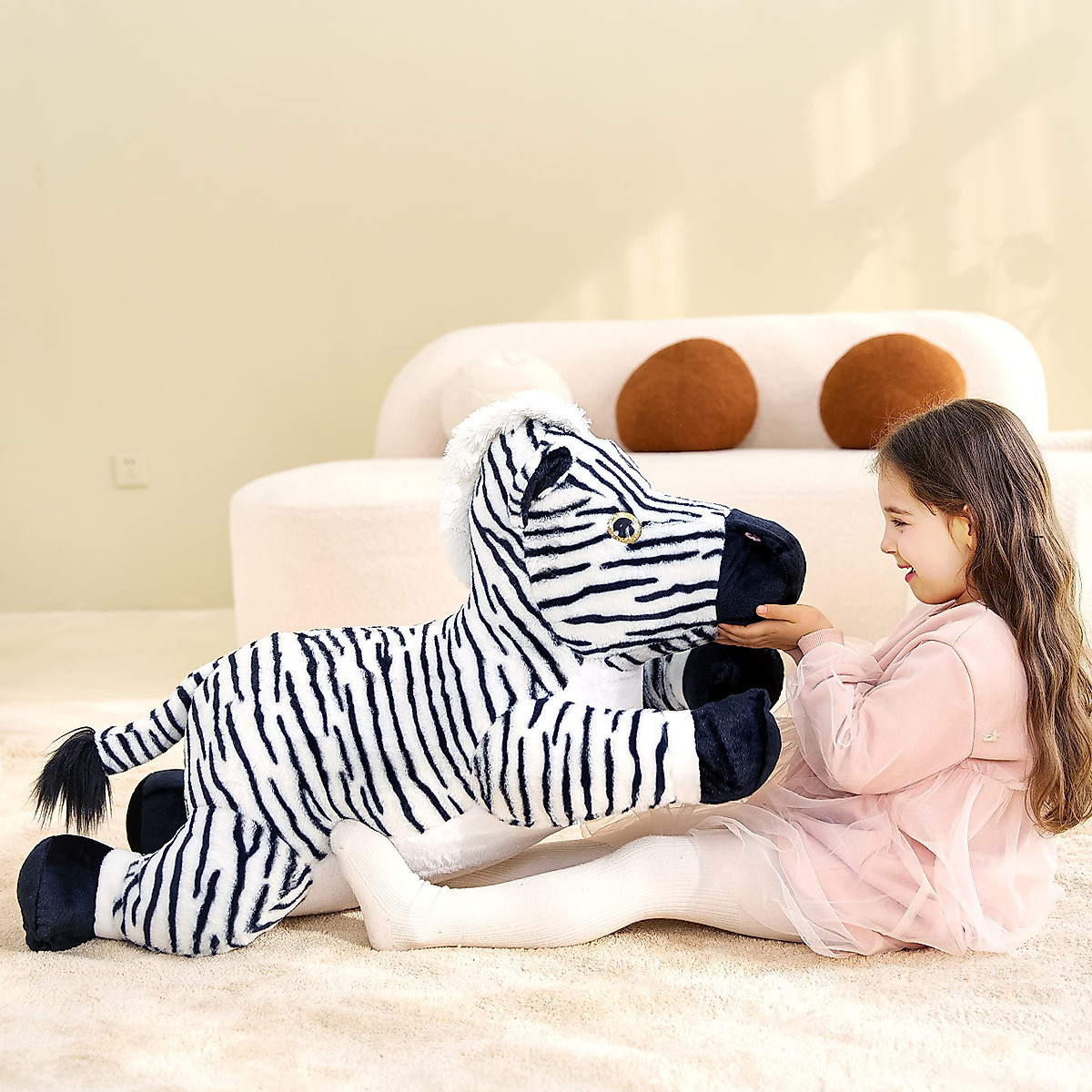 IKASA Large Zebra Stuffed Animal Plush Toy,30" Giant Zebra Cute Jumbo Soft Toys,Huge Big Size Plushy Fluffy Fat Oversized Plushie,Gifts for Kids