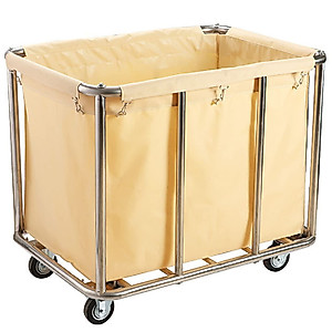 XIJIXILI Industrial Laundry Cart with Wheels 330lb Commercial 12 Bushel Laundry Hamper Sorters Large Waterproof Laundry Basket Heavy Duty For Home Laundry Organizer and Storage