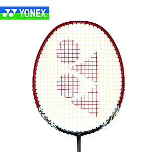 YONEX Badminton Racket Nanoray Series 2018 with Full Cover Professional Graphite Carbon Shaft Light Weight Competition Racquet High Tension Fast Speed Performance (NR6000I - Black/Red, Pack of 1)