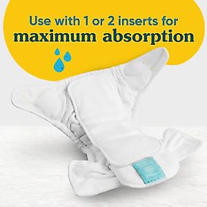 Charlie Banana Baby Super Absorbent Deluxe Reusable and Washable Diaper Insert, One Size, 3-Pack, Small