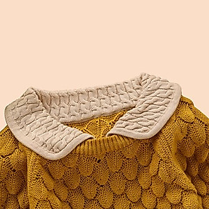 LOSORN ZPY Toddler Baby Girl Cable Knit Sweater Lovely Kid Pullover Sweatshirt Yellow 2-3T