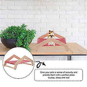 balacoo Ferret Hammock Wooden Elevated Pet Bed Cat and Dog Hammock Bed Elevated Cloth Bed Raised Pet Cot Hamster Sleeping Bed Pet Supplies Stuffed Hamster
