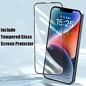 LUSAMYE iPhone 14 Pro Max Case - Cute Butterfly Design, Clear Glitter Electroplated Cover with Screen Protector for Girls & Women