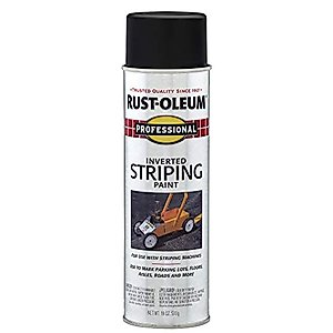 Rust-Oleum 2578838 Professional Inverted Striping Spray Paint, 18 oz, Black