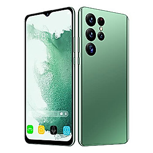 PUSOKEI S22 Ultra Smartphone, Unlocked Android Cell Phone, with 6.4in HD Screen, 4G Mobile Phone, Dual Sim, 6800mAh, Fingerprint Lock, Face ID, BT, FM, WiFi(Green)