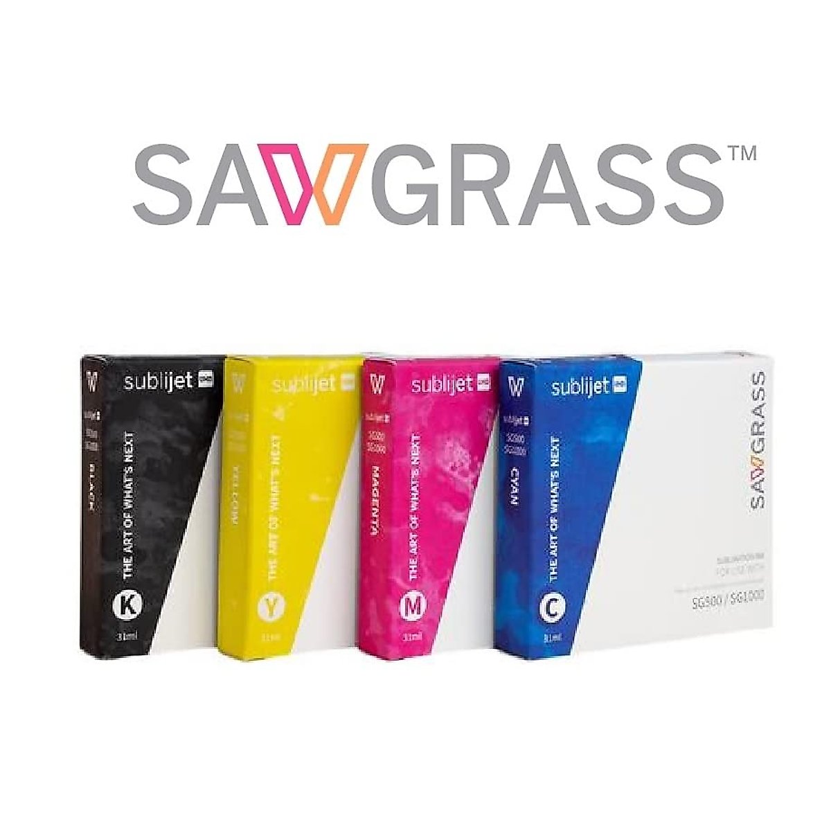 Sawgrass SG500 Printer (Starter Package) Bundle with UHD Inks, 220 Sheets Sublimax Paper, 3 Tapes, 10 Sublimation Blanks, 7-Piece Craft Tool Set, White