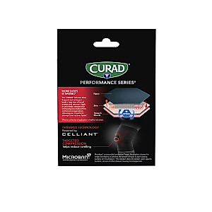 CURAD Performance Series IRONMAN Infrared Knee Support, Elastic Knee Sleeve for Pain Management, Compression Support for Enhanced Recovery and Performance, Powered by CELLIANT Technology, Small/Medium