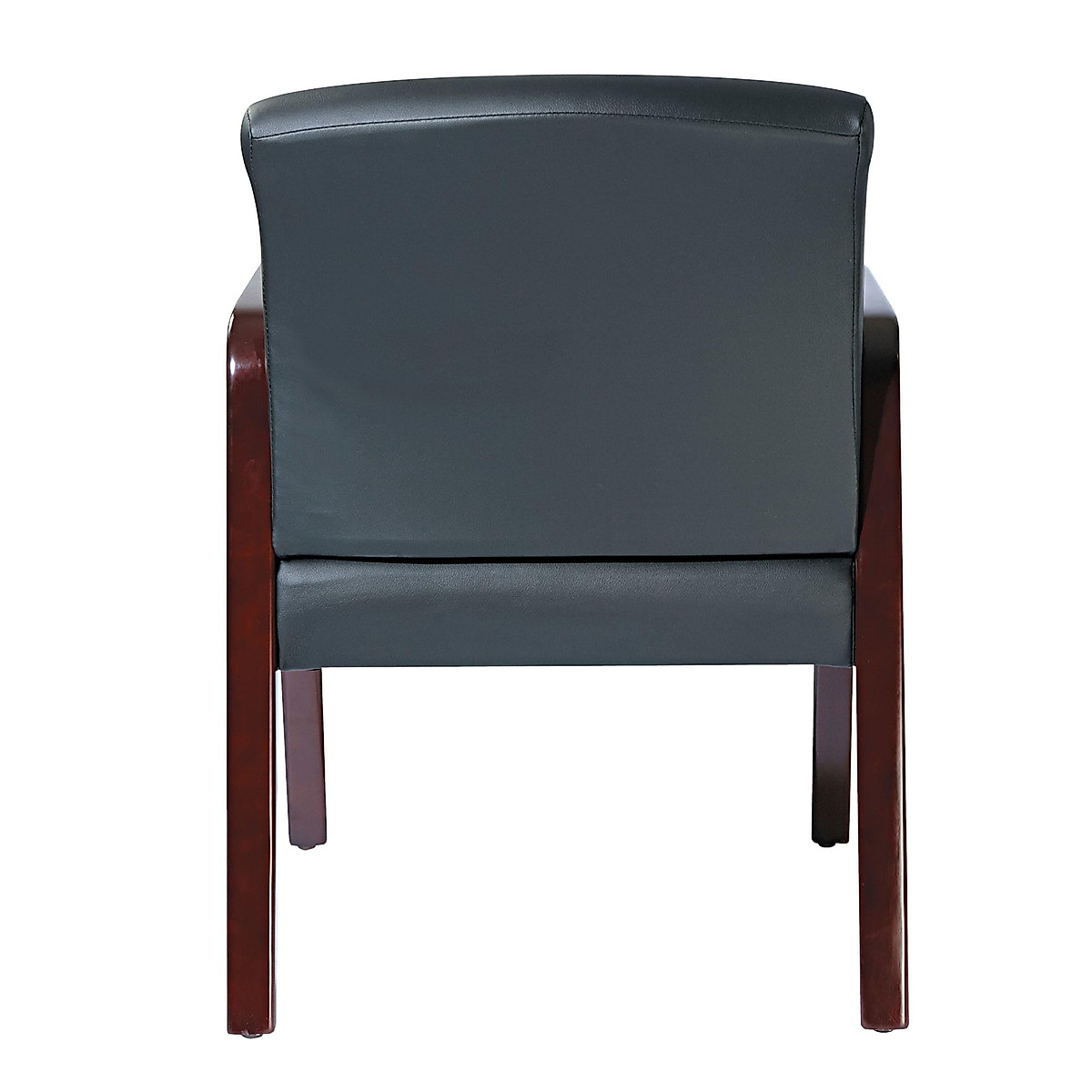 Alera ALERL4319M Alera Reception Lounge Series Guest Chair, Mahogany/black Leather