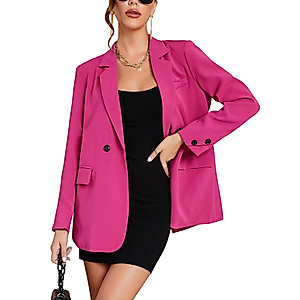 V FOR CITY Blazers for Women Business Casual Long Sleeve Open Front Lapel Button Work Office Blazer Jacket with Pockets