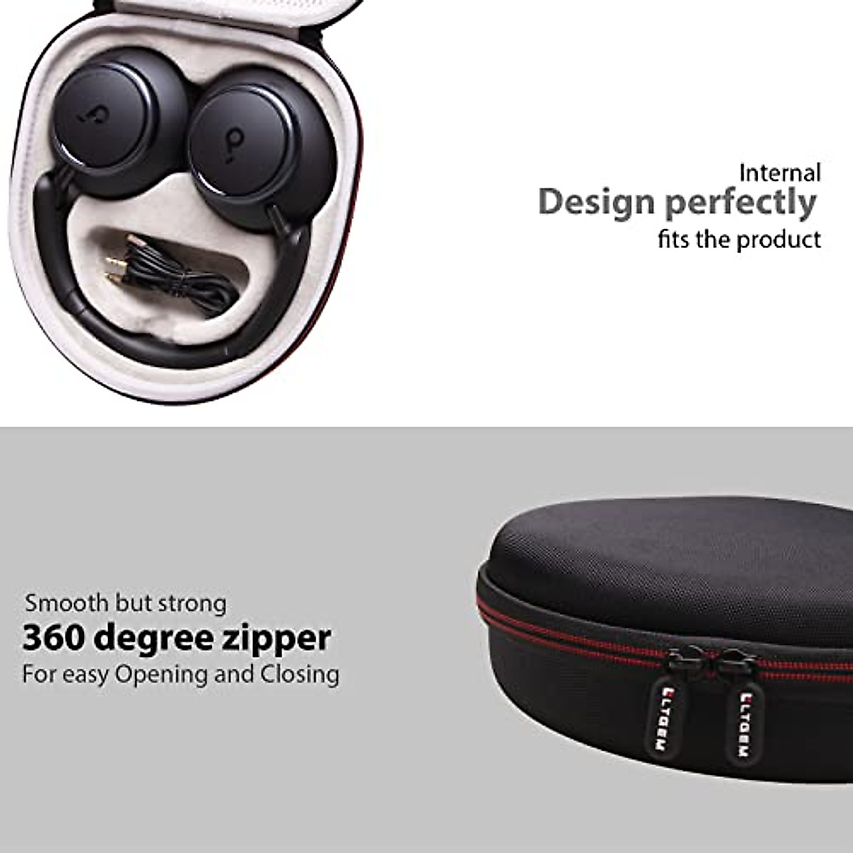 LTGEM Hard Case for Anker Soundcore Space Q45 / Q35 Adaptive Noise Cancelling Headphones - Protective Carrying Storage Bag