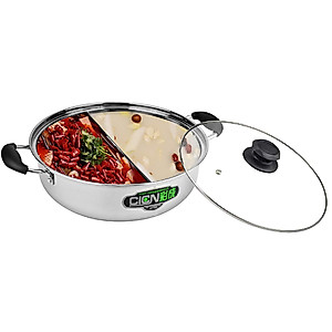 stainless divided Hot pot 30cm