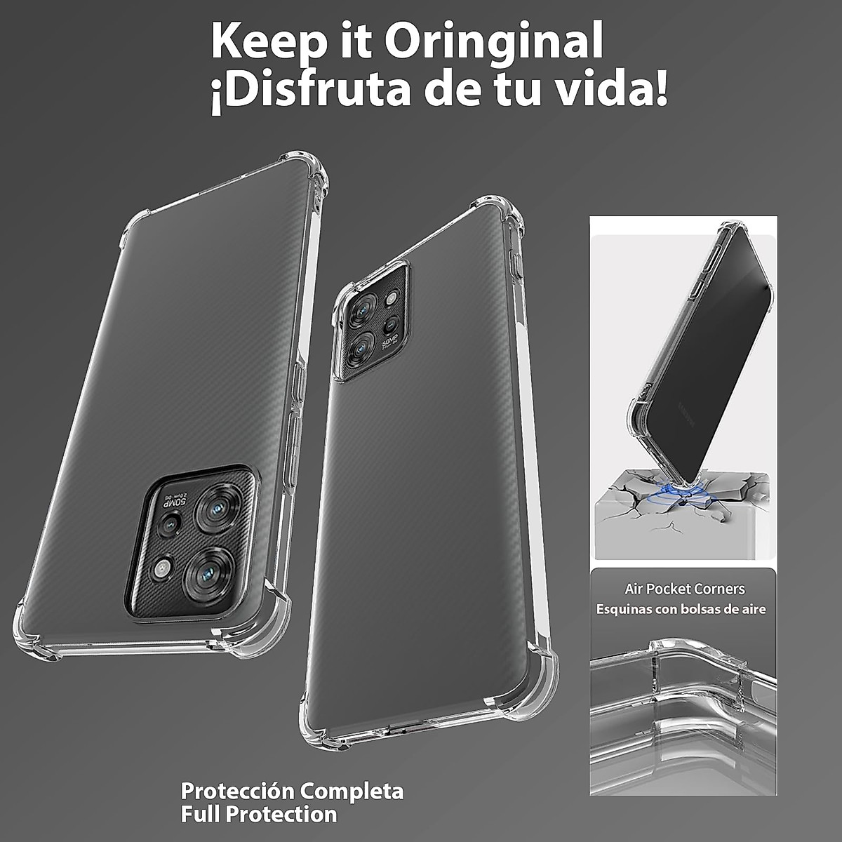 USTIYA Case for Motorola Moto ThinkPhone Clear TPU Four Corners Protective Cover Transparent Soft