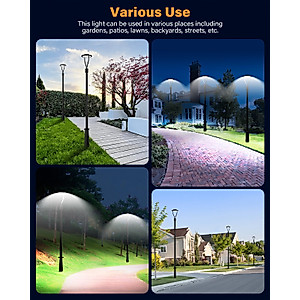 LED Post Top Light 150W, LED Circular Area Light 21000Lm 5000K LED Parking Lot Light, Outdoor Pole Lights Fixture for Garden Yard Street Lighting