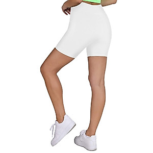 NIKIBIKI Women Seamless Moto Biker Shorts, Made in U.S.A, One Size (White)