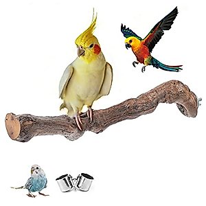 COUNER Bird Parrot Perch Stand Natural Wild Grape Stick Bird Play Stand Bird Toys Grinding Paw Cage Accessories for Cockatiels Budgie Parakeets Conures Love Birds Finches