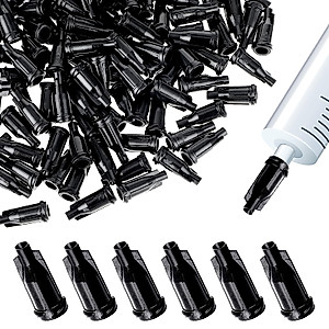 150 Pack Syringe Caps Black Tip Caps Syringe Caps Dispensing Needle Tip Cap for Syringes Oral Medicine Bottles Slip On Design Craft Industrial Use