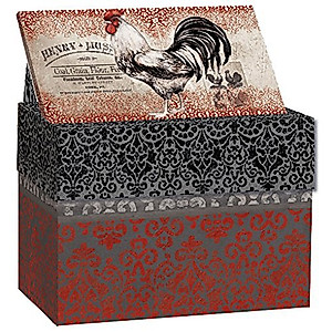 Lang Cardinal Rooster Card Recipe Box, Small, MULTI