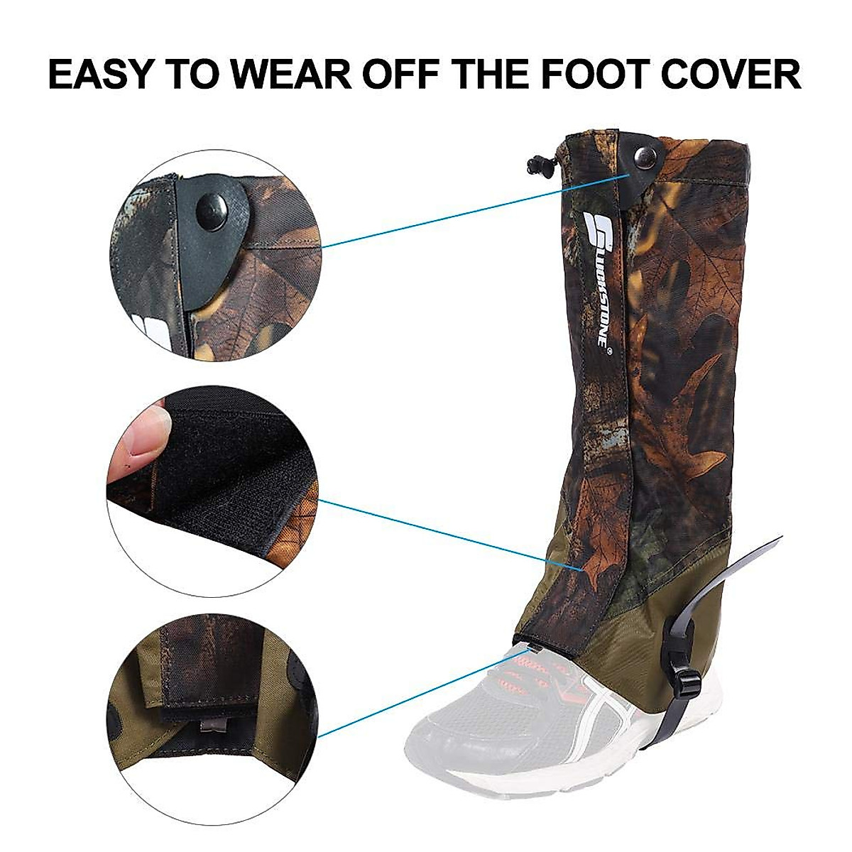 Vbestlife Snow Legging Gaiters,Outdoor Waterproof Hunting Leg Gaiters Leg Cover Wraps Snow Boot Gaiters for Cam Hiking Walking Climbing