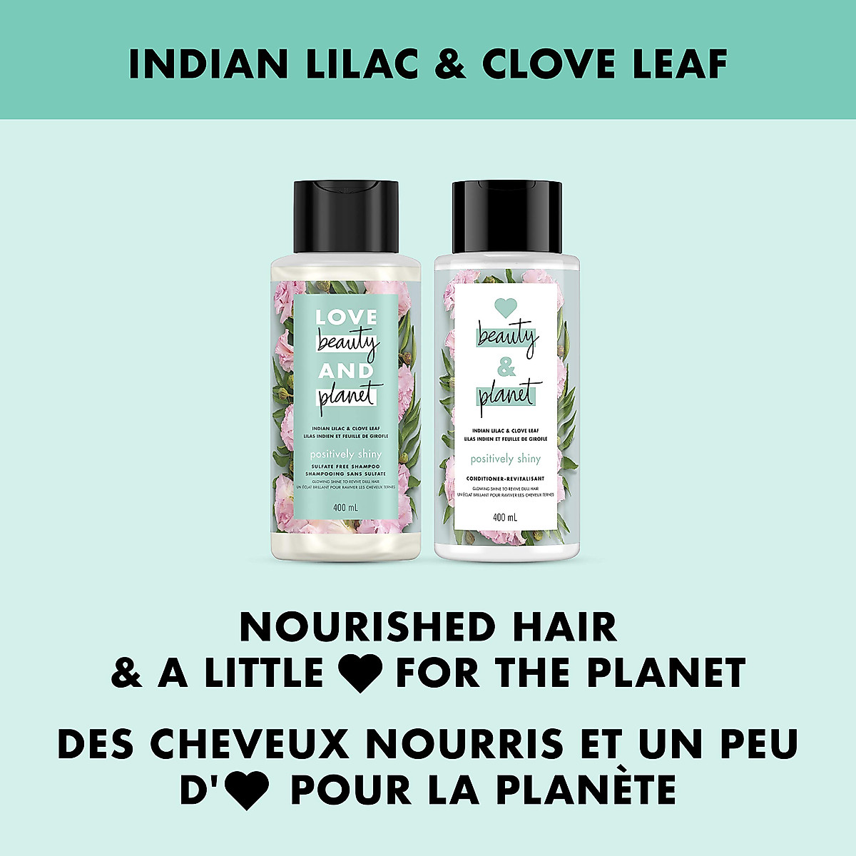 Love Beauty Planet Positively Shiny Conditioner, Indian Lilac Clove Leaf, 13.5 fl oz