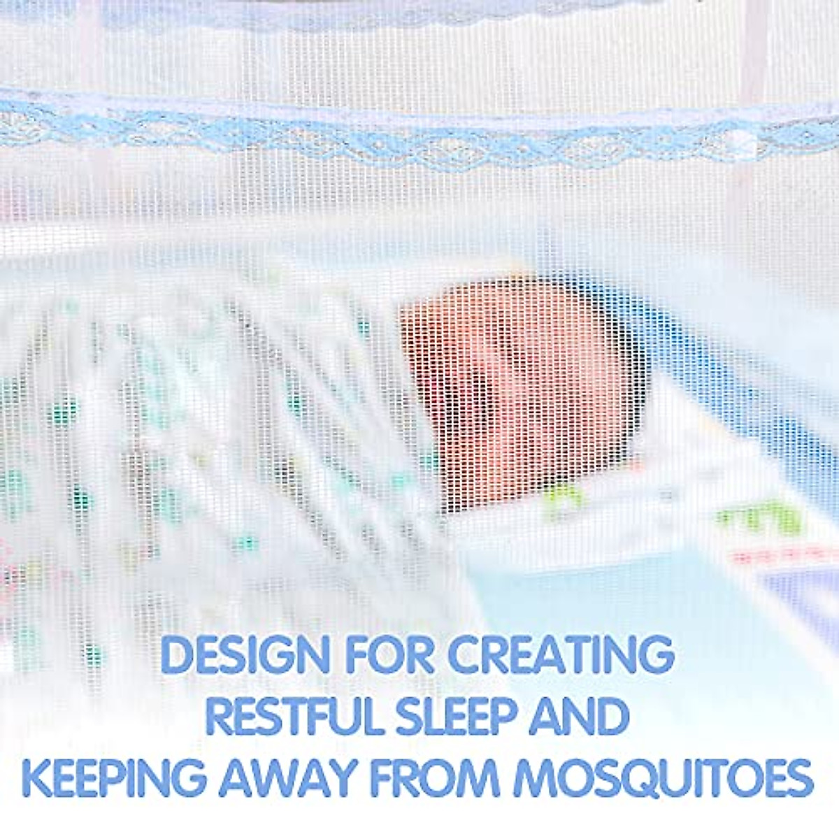 Tatuo Mosquito Net for Bed Portable Folding Net Bed with Bottom Pop up Mosquito Net Tent for Indoor and Outdoor Use Mosquito Netting for Adults Trip Camping Travel Home(78.7 x 70.8 x 59 Inch)