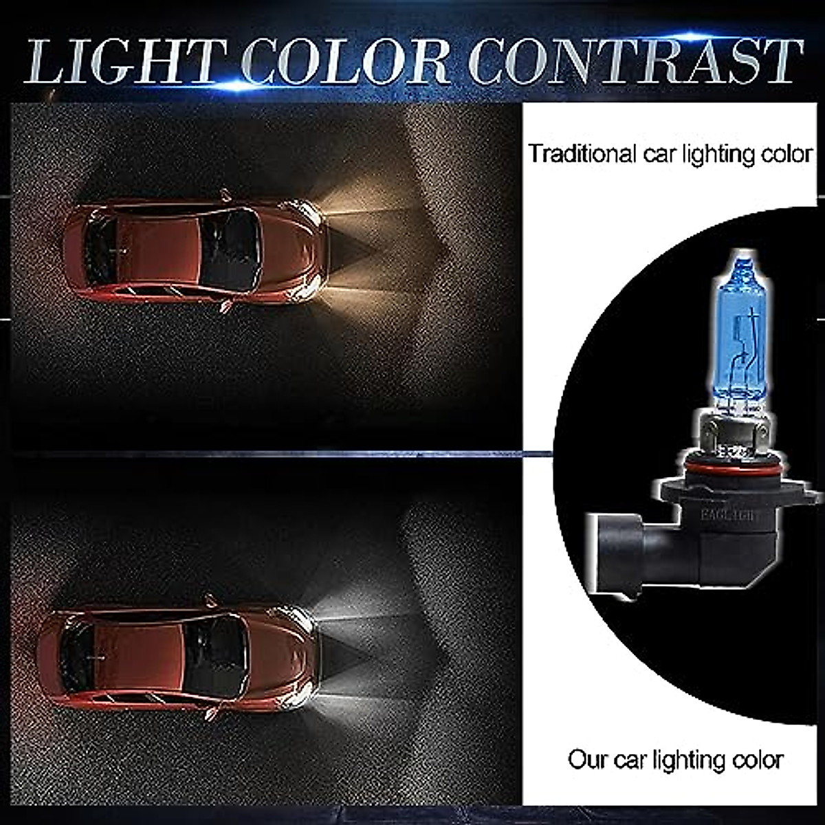 ZKFAR 2 PCS Car Halogen Fog Lamp, 12V 100W PGJ19-2 Super White Light Plug Play, Professional Upgrade Led Bulb Conversion Kit, Universal for Most Car Lights (White #H11)