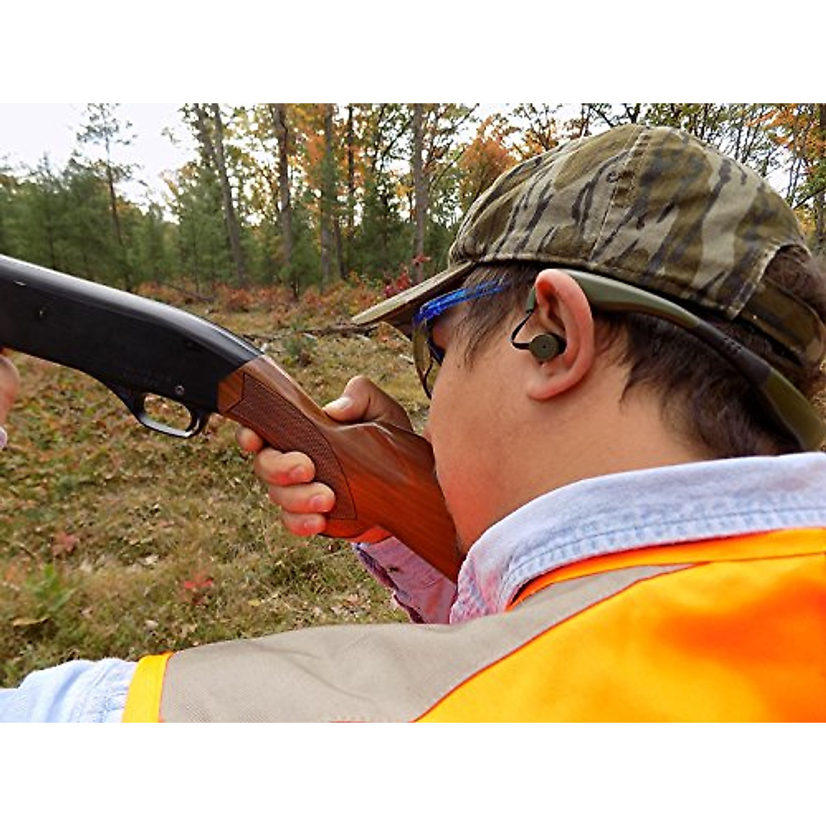 Pro Ears Stealth 28 Ear Buds, Electronic Noise Amplification, 28 dB Hearing Protection, Behind The Head, Hunting & Shooting, Electronic Sound Dampener & Compression Technology, Rechargeable, Green