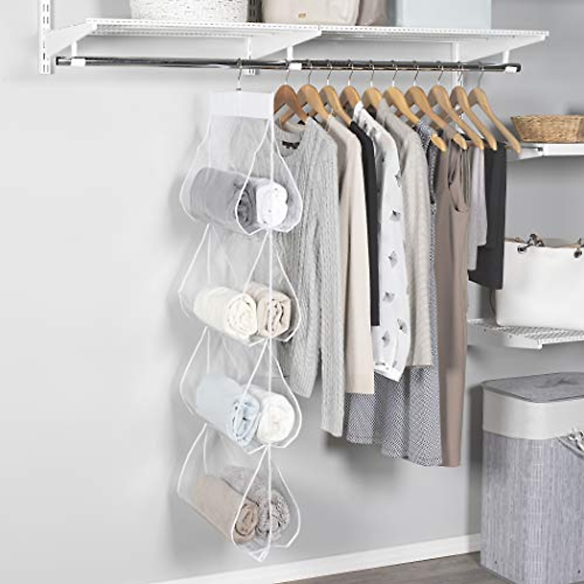 Richards Homewares Hanging Purse Organizer, 8-Compartments, Clear Vinyl