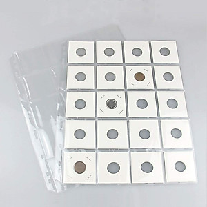 FRIMOONY 300 Cardboard Coin Holders in 6 Assorted Sizes, with 6 Sheets Coin Pocket Pages, for Coin Collection