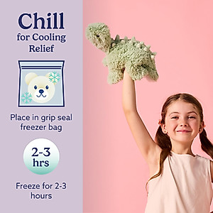 warmies Microwavable & Weighted Stuffed Animals, Green Long Neck Dinosaur - Heated Stuffed Animal Plushie for Warmth & Comfort - Soft Plush Toys for Adults & Children (Boys, Girls, Babies & Toddlers)