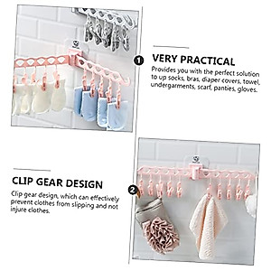 1pc Drying Clip Wall Mounted Clothes Rack Collapsible Hangers Foldable Laundry Rack Laundry Dispenser Clothes Drying Rack Laundry Drying Rack Viscose Pink Folding Hanger